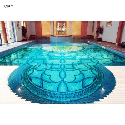 China Multicolor Glass Swimming Pool Mosaic Tiles 20x20x4 mm Washable Acid Proof for sale