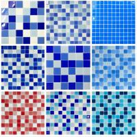 China Pink Crystal Glass Mosaic Tile 25x25mm Dustproof for Bathroom Wall Decoration for sale