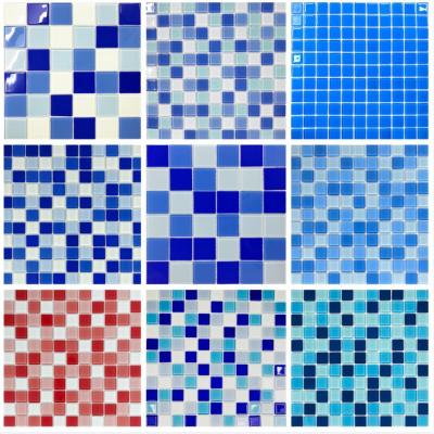 China Pink Crystal Glass Mosaic Tile 25x25mm Dustproof for Bathroom Wall Decoration for sale