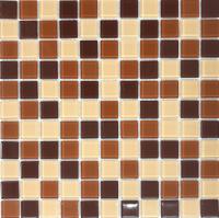 China Pink Crystal Glass Mosaic Tile 25x25mm Dustproof for Bathroom Wall Decoration for sale