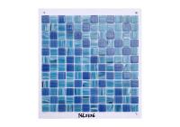 China Square Blue Glass Swimming Pool Mosaic Tile 4mm 6mm 8mm Thickness Custom Size for sale