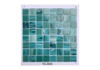 China Square Blue Glass Swimming Pool Mosaic Tile 4mm 6mm 8mm Thickness Custom Size for sale