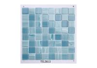 China Square Blue Glass Swimming Pool Mosaic Tile 4mm 6mm 8mm Thickness Custom Size for sale
