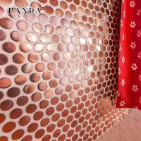 China Rose Gold Pink Metal Mosaic Tile Kitchen Backsplash Wall Cut Tile for sale