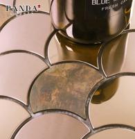 China Brushed Texture Smooth Metal Mosaic Wall Tile Rose Gold Irregular Shape for sale