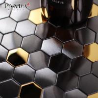 China Texture Bathtub Metal Mosaic Tile Black Hand Cut Bright Finish Solid Colors for sale