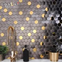 China Texture Bathtub Metal Mosaic Tile Black Hand Cut Bright Finish Solid Colors for sale