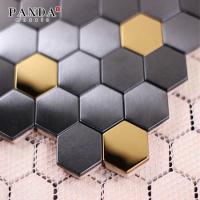 China Texture Bathtub Metal Mosaic Tile Black Hand Cut Bright Finish Solid Colors for sale