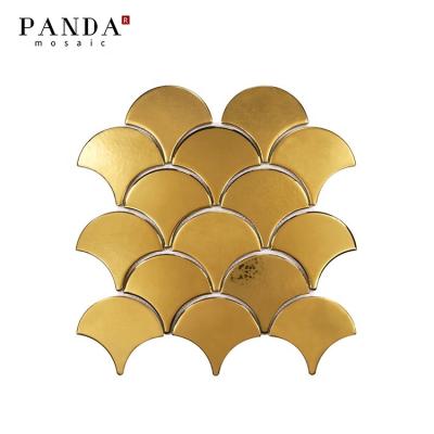 China Fan Shaped Multi Color Mosaic Bathroom Wall Tiles 300x300mm 6mm Thickness Ceramic for sale
