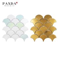 China Fan Shaped Multi Color Mosaic Bathroom Wall Tiles 300x300mm 6mm Thickness Ceramic for sale