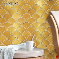 China Fan Shaped Multi Color Mosaic Bathroom Wall Tiles 300x300mm 6mm Thickness Ceramic for sale