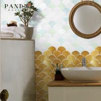 China Fan Shaped Multi Color Mosaic Bathroom Wall Tiles 300x300mm 6mm Thickness Ceramic for sale