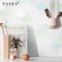 China Fan Shaped Multi Color Mosaic Bathroom Wall Tiles 300x300mm 6mm Thickness Ceramic for sale