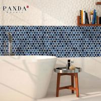 China Blue Penny Round Ceramic Mosaic Tiles 300x300mm Glossy Matte Finish for Kitchen Bathroom Backsplash for sale