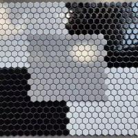 China Hexagon Black Mosaic Ceramic Tile for Bathroom Floor Dustproof for sale