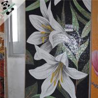 China Custom Size Glass Mosaic Tile Bathroom Flower Pattern Handmade Mosaic Mural for Kitchen Backsplash for sale