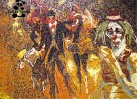 China Klimt Painting Glass Mosaic Mural Custom Size Art Tile for Wall Backsplash for sale