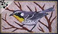 China Handmade Glass Mosaic Tile Mural Little Bird Design Animal Wall Art Custom Size for sale
