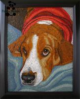 China Custom Glass Mosaic Cat Mural for Pet Hospital Decoration Handmade Animal Art Tile for sale