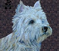 China Custom Glass Mosaic Cat Mural for Pet Hospital Decoration Handmade Animal Art Tile for sale