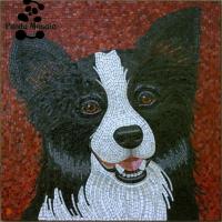 China Custom Glass Mosaic Cat Mural for Pet Hospital Decoration Handmade Animal Art Tile for sale
