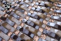 China Black Wavy Glass Mosaic Tile Basket Weave Curved Design 4mm 6mm 8mm Thickness Custom Size for sale