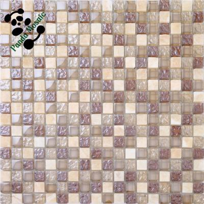 China Glass Stone Mixed Mosaic Wall Tile 300x300mm for Bathroom Decorative for sale