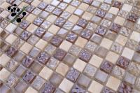 China Glass Stone Mixed Mosaic Wall Tile 300x300mm for Bathroom Decorative for sale