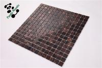 China Brown Glass Mosaic Tile Dark Emperador 20x20mm Chip 327x327mm Sheet for Living Room Wall for sale