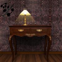 China Brown Glass Mosaic Tile Dark Emperador 20x20mm Chip 327x327mm Sheet for Living Room Wall for sale