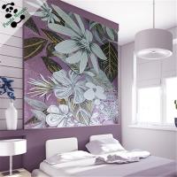 China Handmade Glass Mosaic Art Wall Tile Flower Mural Bedroom Decorative Custom Size SMM08-B for sale