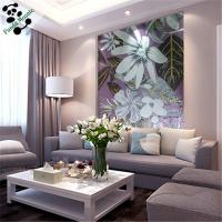 China Handmade Glass Mosaic Art Wall Tile Flower Mural Bedroom Decorative Custom Size SMM08-B for sale
