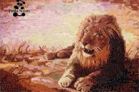 China WA-GM06 Lion Pattern Mural Wild Animals Glass Pattern African Landscape Mural for sale