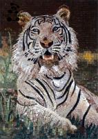 China WA-GM06 Lion Pattern Mural Wild Animals Glass Pattern African Landscape Mural for sale