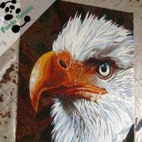 China Chinese Handmade Glass Mosaic Tile Bird Wall Art Mural Custom Size Animal Design for sale