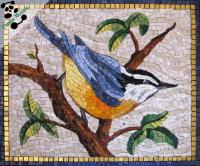 China Chinese Handmade Glass Mosaic Tile Bird Wall Art Mural Custom Size Animal Design for sale
