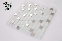 China Super White Crystal Glass Mosaic Tile Mixed Metal 300x300mm for Bathroom Wall for sale