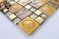 China Gold Granite Glass Mix Ceramic Mosaic Tile 300x300mm for Wall Floor Countertop for sale