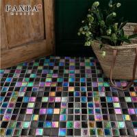 China Black Rainbow Glass Mosaic Tiles 300x300 mm for Kitchen Wall Swimming Pool Bathroom for sale