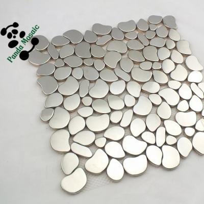 China Silver Pebble Stainless Steel Metal Mosaic Tile SMT02 for Water Feature 12x12 inch for sale