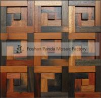 China Rustic Old Ship Wooden Wall Mosaic Tile 300x300x15mm Brown Bedroom Wood Tile for sale