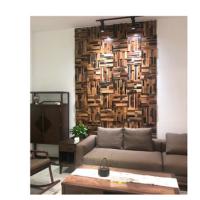 China Brown Old Ship Wall Mosaic Wood Tile 4mm 6mm 8mm for Living Room Decoration for sale