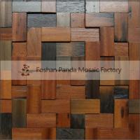 China Brown Old Ship Wall Mosaic Wood Tile 4mm 6mm 8mm for Living Room Decoration for sale