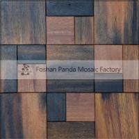 China Brown Old Ship Wall Mosaic Wood Tile 4mm 6mm 8mm for Living Room Decoration for sale