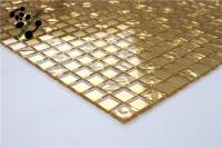China Luxury Gold Glass Mosaic Tile 20x20x4mm Alkali Acid Resistant for Wall Decoration for sale