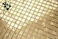 China Luxury Gold Glass Mosaic Tile 20x20x4mm Alkali Acid Resistant for Wall Decoration for sale