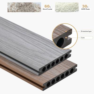 China Wood Grain WPC Composite Decking 140x25mm Waterproof Anti Corrosion for Outdoor Walkways Garden for sale