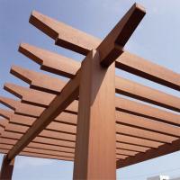 China Outdoor WPC Pergola with Wood Grain Surface Waterproof for Garden Building 120x120mm for sale