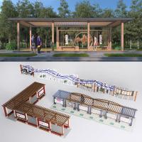 China Outdoor WPC Pergola with Wood Grain Surface Waterproof for Garden Building 120x120mm for sale
