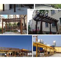 China Outdoor WPC Pergola with Wood Grain Surface Waterproof for Garden Building 120x120mm for sale